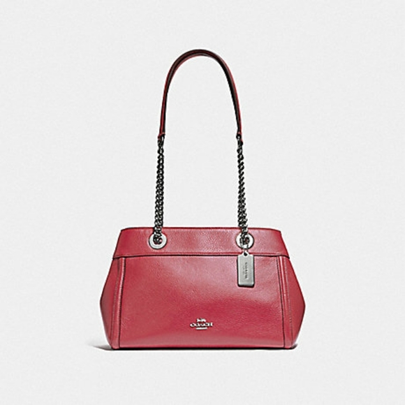 Coach | Bags | Coach Designer Brooke Chain Carryall Pink Red Handbag ...